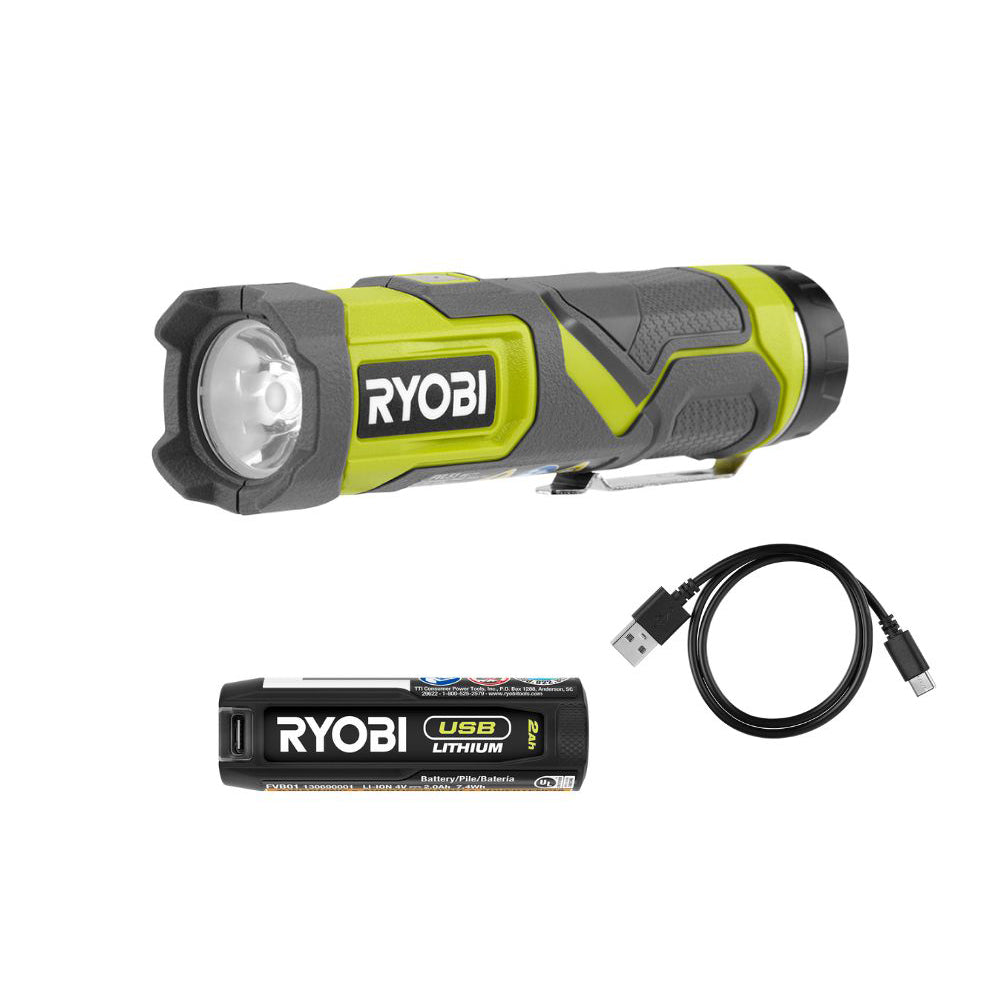 KIT DE LINTERNA LED COMPACTA DE LITIO USB – RYOBI Tools México